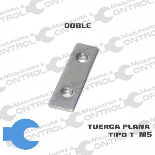 Tuerca T plana M5 doble